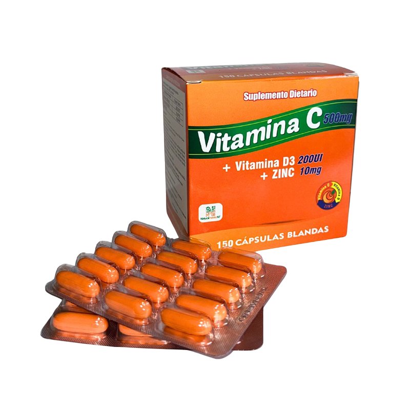 VITAMINA C +VIT.D3+ZINC NATURALMENTE CAJA X 150 CAPS – Farmavida ...